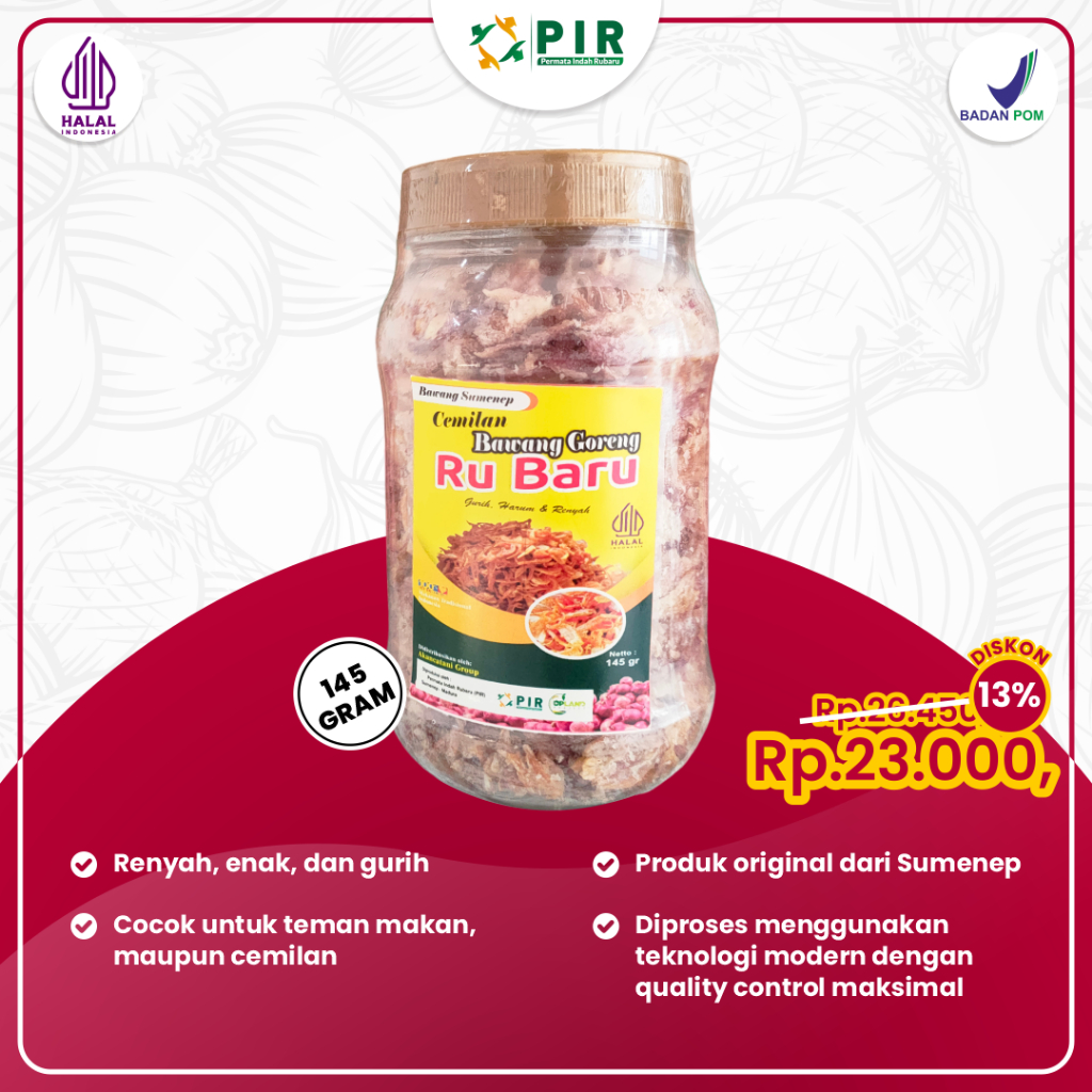 Jual Cemilan Asli Sumenep Bawang Merah Goreng Dafis Camilan Toples ...