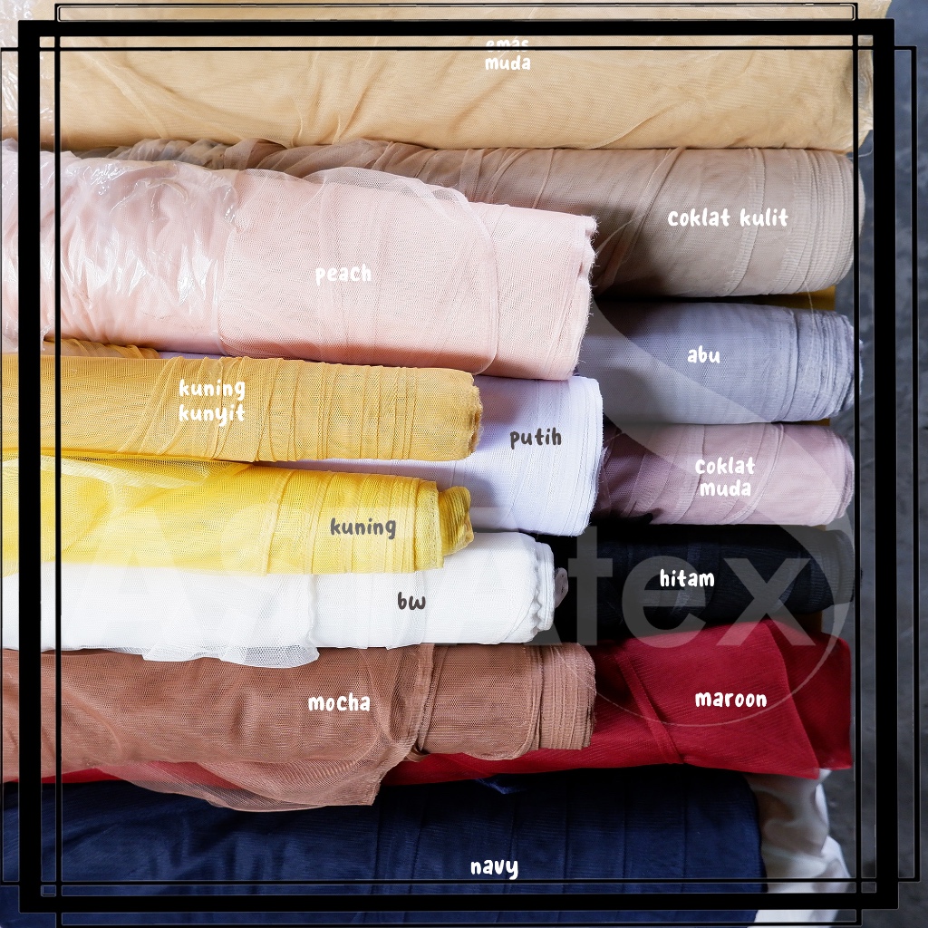 Jual (per meter) KAIN TILE POLOS HALUS / KAIN TULLE / SOFT TULLE / SOFT ...