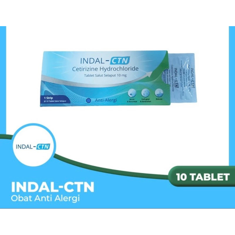 Jual Indal CTN strip 10 tablet ( obat gatal alergi biduran ) | Shopee ...