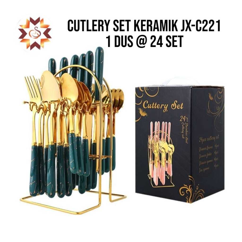 Jual Cutlery Set Keramik/ Peralatan Makan Sendok Set Keramik/ Sendok ...