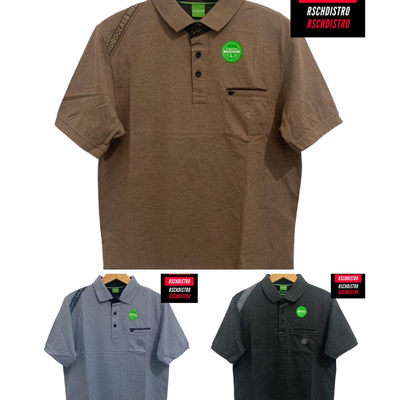 Jual Kaos Kerah Fashion Pria HUGO CLASS Original Misty Kombinasi Sablon ...