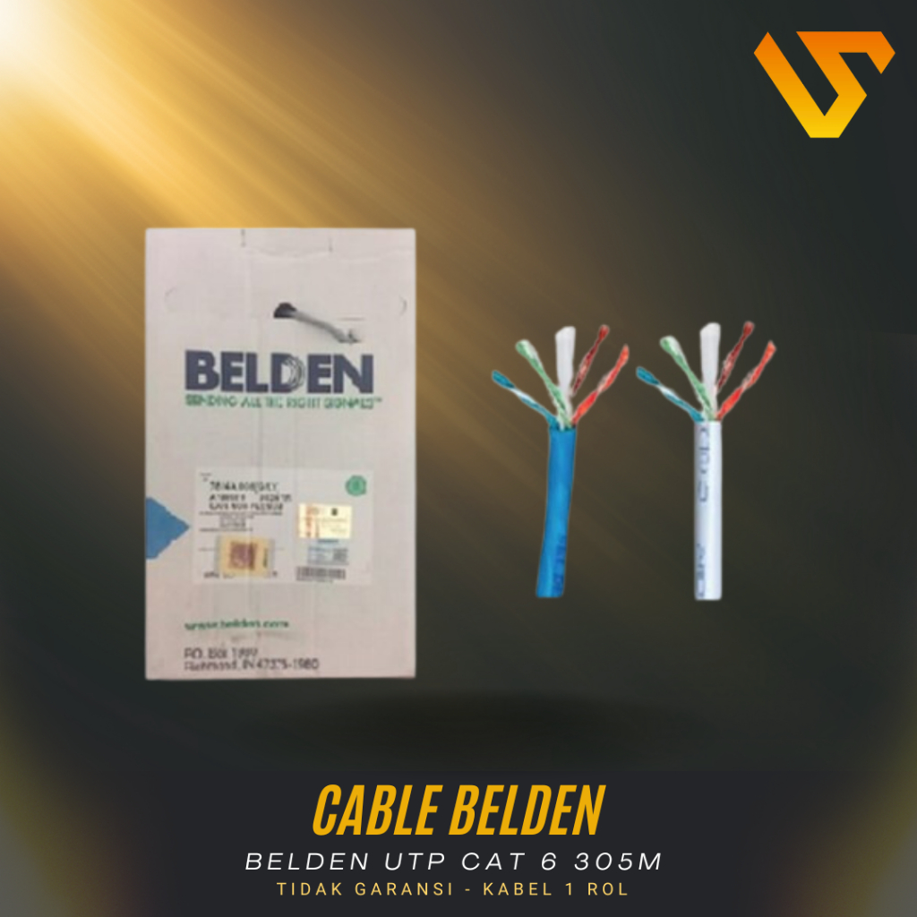Jual Cable UTP Cat.6 BELDEN 7814A Original Roll/Box/305M - Grey ...