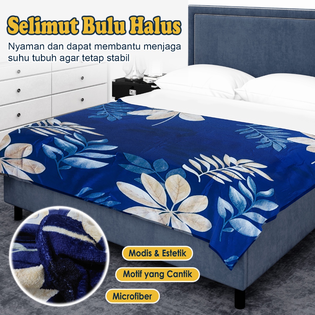Jual Selimut Bulu Motif Dewasa Lembut 125x170cm/ Selimut Bulu Motif Dewasa Bahan Polyester ...