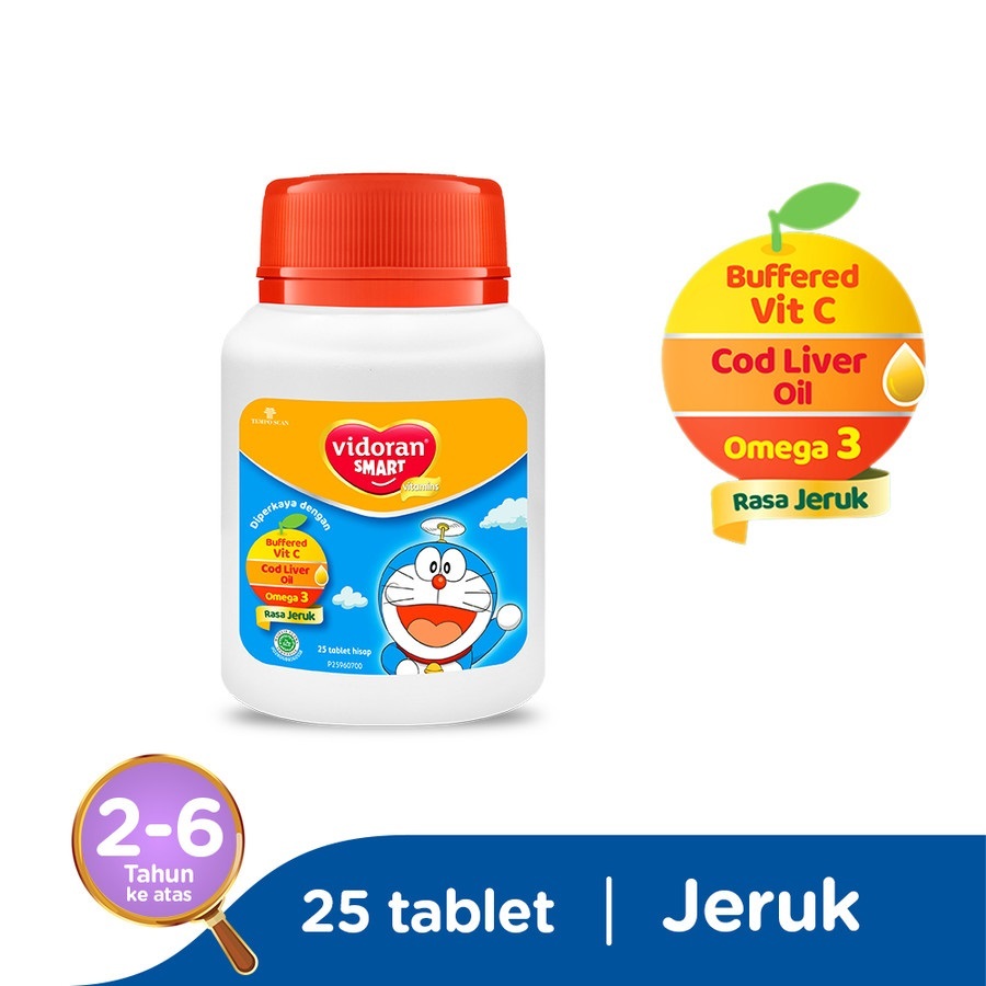 Jual vidoran Smart 25 Tablet Hisap Jeruk | Vitamin Anak Multivitamin ...