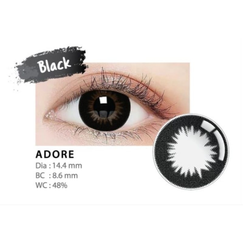 Jual Softlens Warna Black Hitam Minus Living Color Adore 1 Tone | Shopee Indonesia
