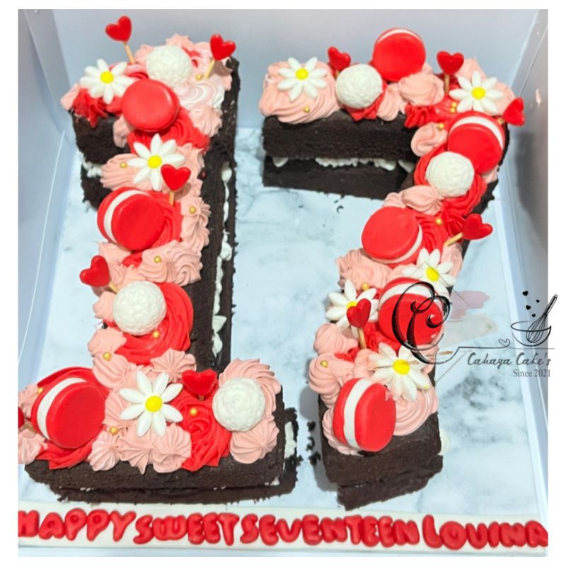 Jual Kue Ulang Tahun Angka / Number Cake / Sweet Seventeen Cake ...