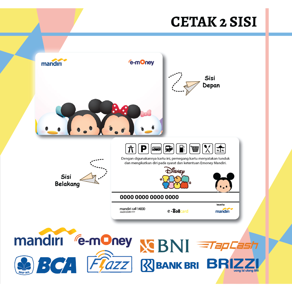 Jual KARTU EMONEY E TOLL CUSTOM DESIGN ANIME DISNEY TSUM MICKEY MINNIE ...