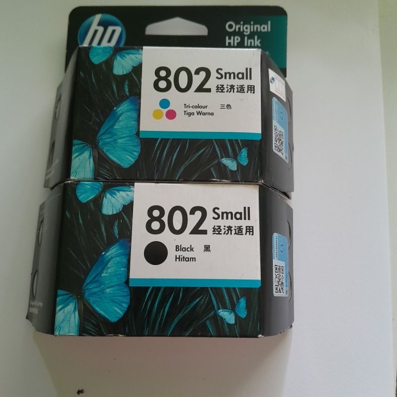 Jual cartridge original printer HP 802 small black color losepack tanpa ...