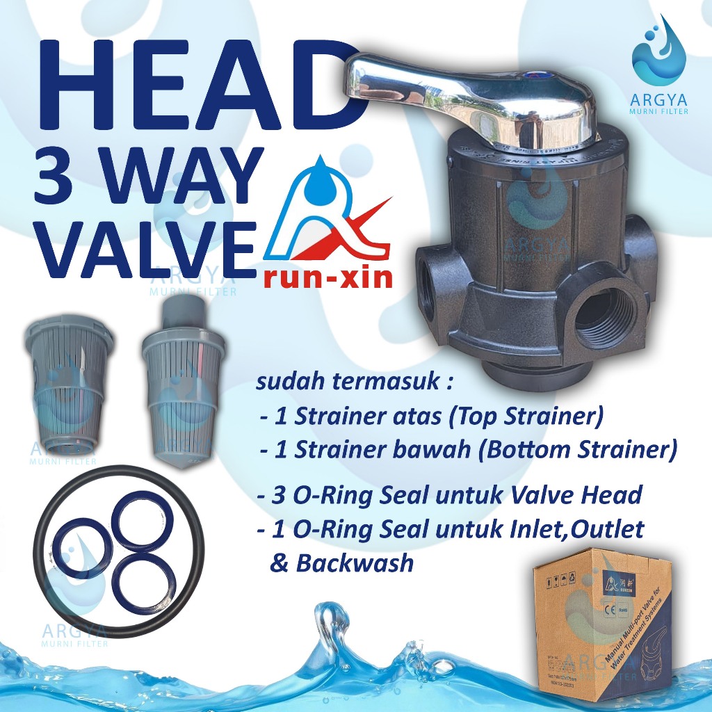 Jual Kepala Tabung FRP / Head 3 Way Valve RUNXIN Backwash - Fast Rinse ...