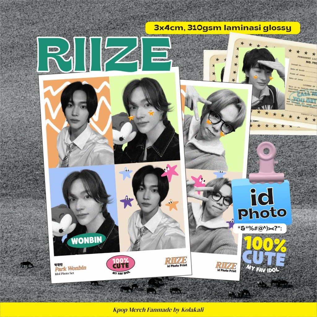 Jual RIIZE ID PHOTO BY KOLAKALI | 4 CUT SIZE 3X4 | GLOSSY FINISH ...