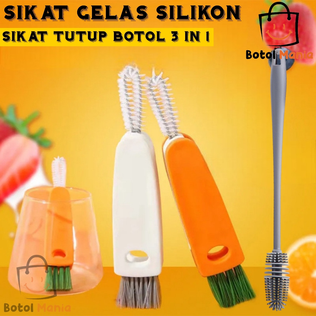 Jual BM - SIKAT BOTOL SILIKON / SIKAT PEMBERSIH TUTUP BOTOL 3 IN 1 ...