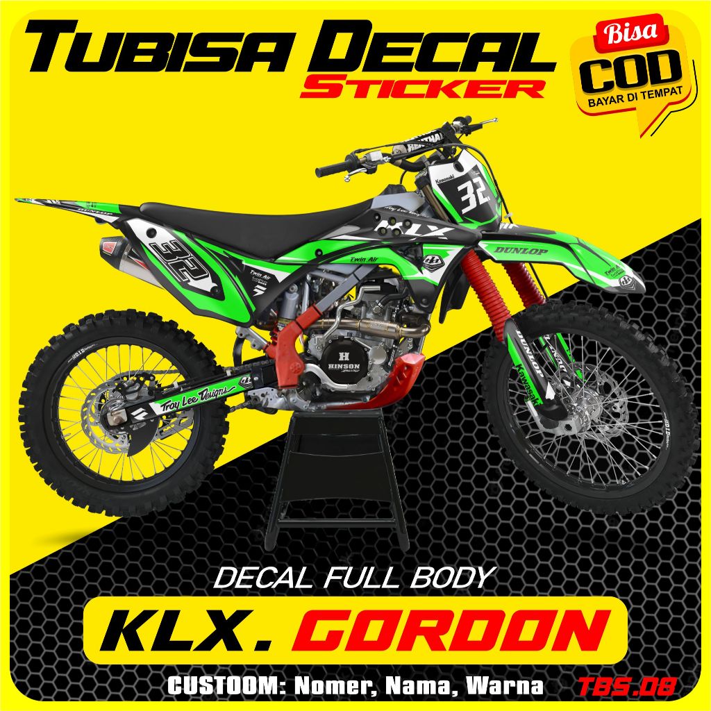 Jual Decal Stiker Striping Full Body KLX GORDON Premium Racing. TBS.08 ...