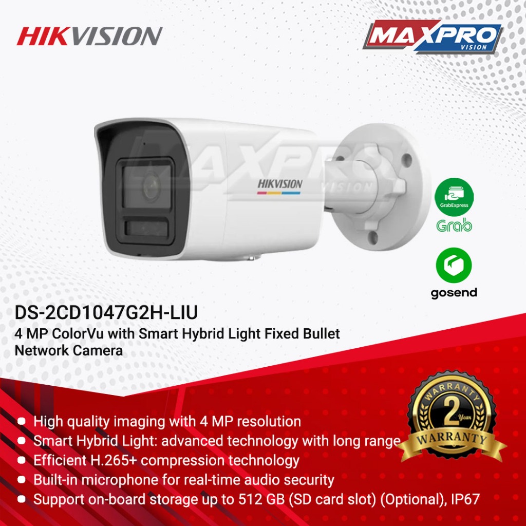 Jual DS-2CD1047G2H-LIU - HIKVISION IP 4MP COLORVU HYBRID AUDIO CAMERA ...