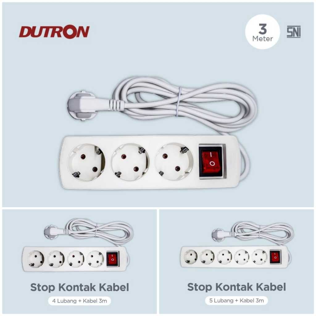 Jual STOP KONTAK DUTRON SWITCH + KABEL 3 METER COLOKAN LISTRIK SAKLAR ...