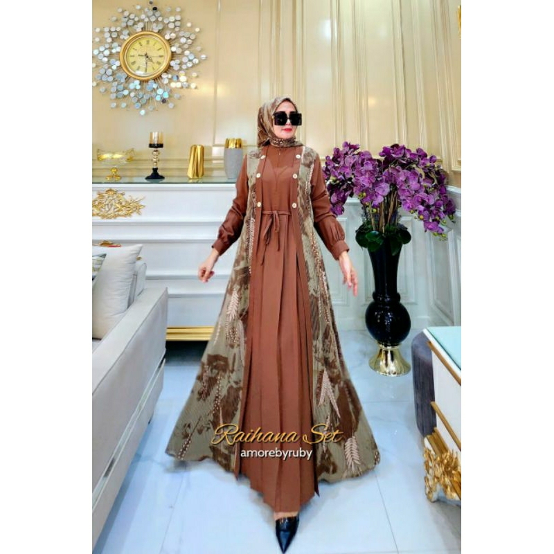 Jual gamis one set gamis+hijab gamis muslimah gamis kekinian gamis ...