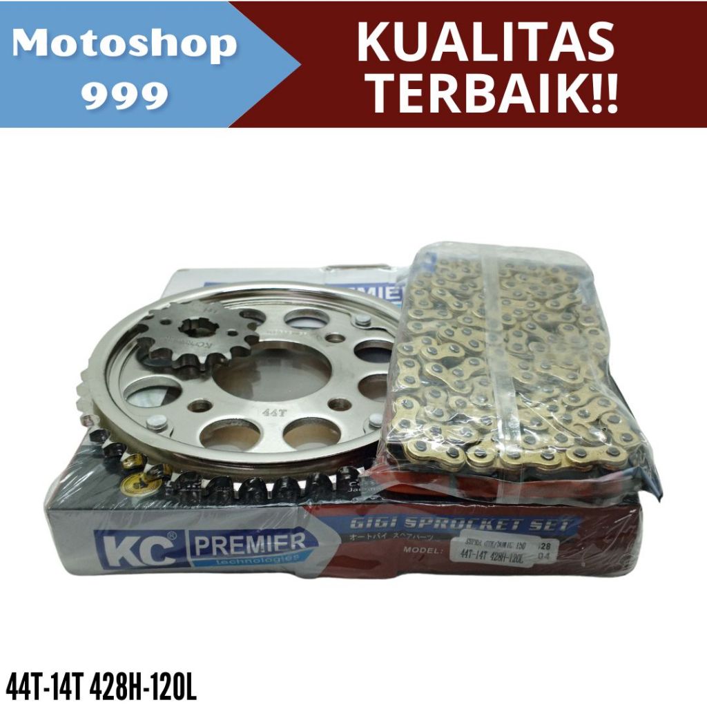 Jual Chain Kit / Gear Set + Rantai Gold Supra GTR / Sonic 150 KCP | 44T ...