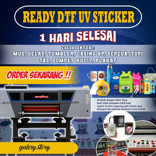 Jual 1 HARI SELESAI - Cetak Stiker Sablon Film DTF UV A3 A4 A5 | Shopee ...