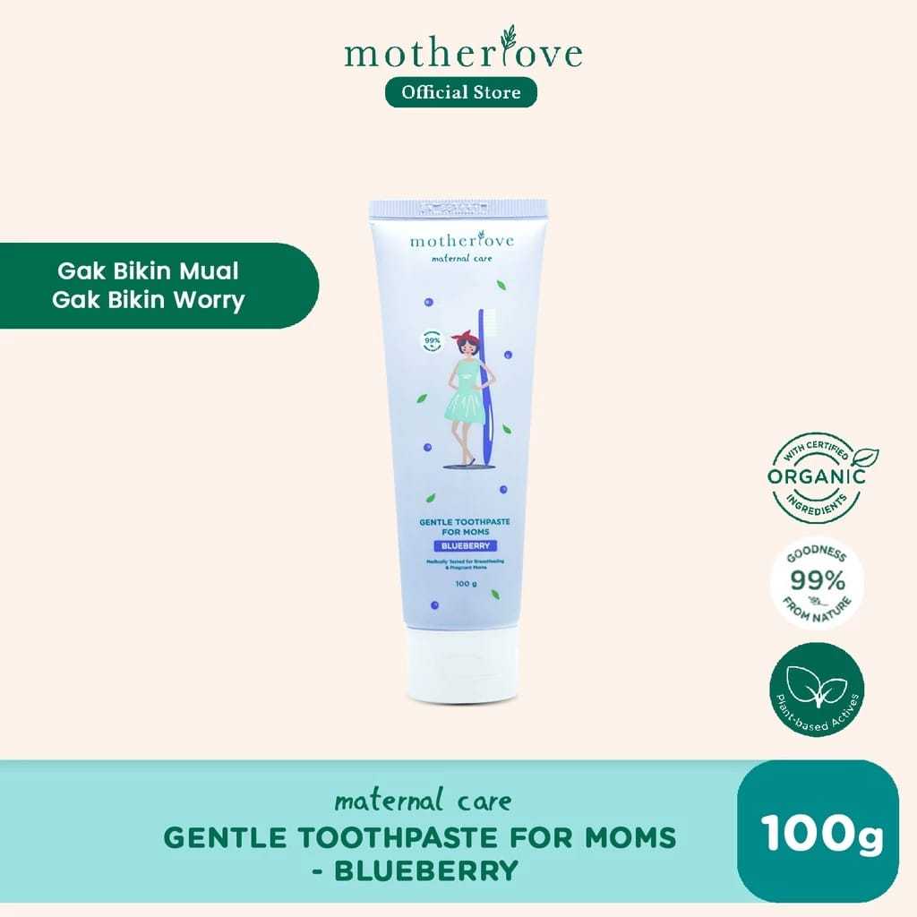 Jual MOTHERLOVE GENTLE TOOTHPASTE FOR MOM BLUEBERRY 100G | Shopee Indonesia