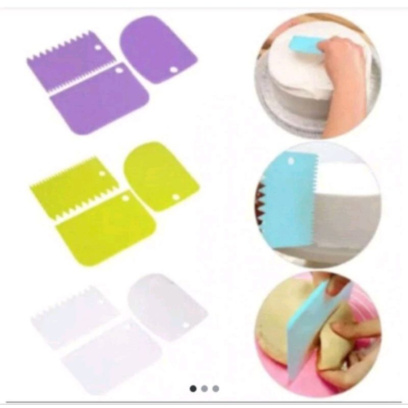 Jual Scraper kue 3 in 1/alat potong adonan 1 set isi 3 | Shopee Indonesia