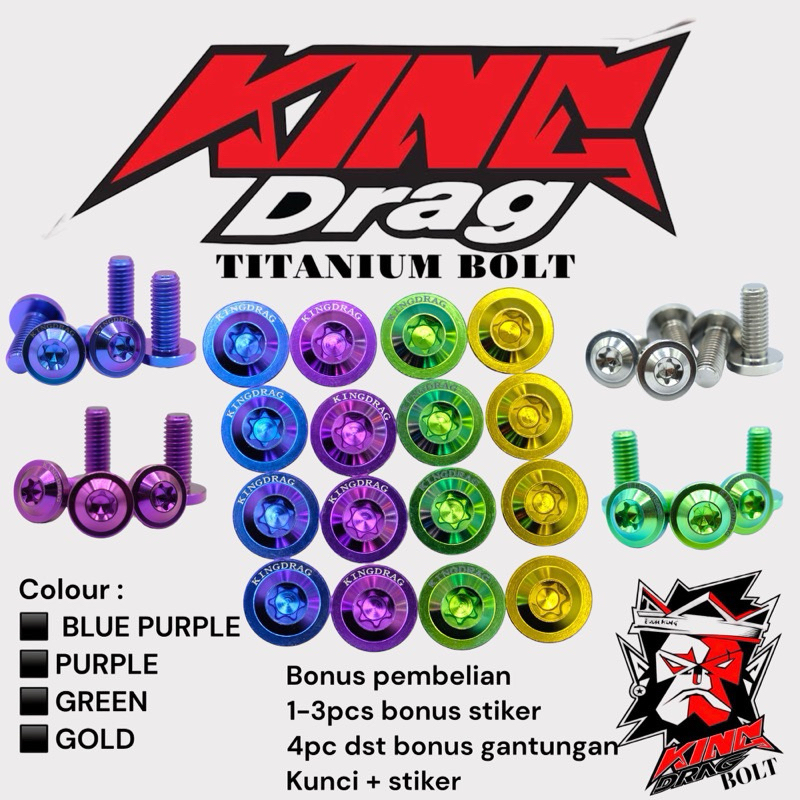 Jual baut TITANIUM BOLT piringan cakram THAILAND KINGDRAG disc harga satuan bisa untuk semua ...