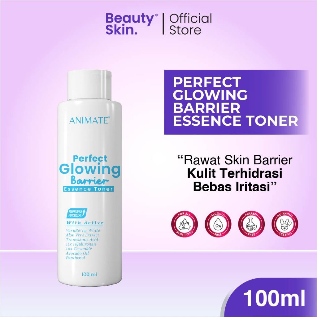 Jual Animate Perfect Glowing Barrier Essence Toner 100 ml | Shopee ...