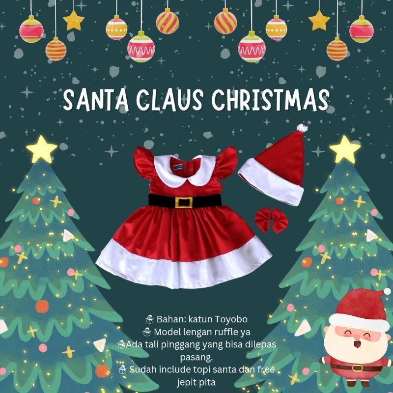 Jual Baju Natal Santa Clause Christmas Anak Perempuan dan Laki-laki ...