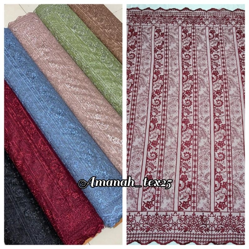 Jual Tile Etnik Sapto / Tile Bordir Tebal / Bahan Kebaya | Shopee Indonesia