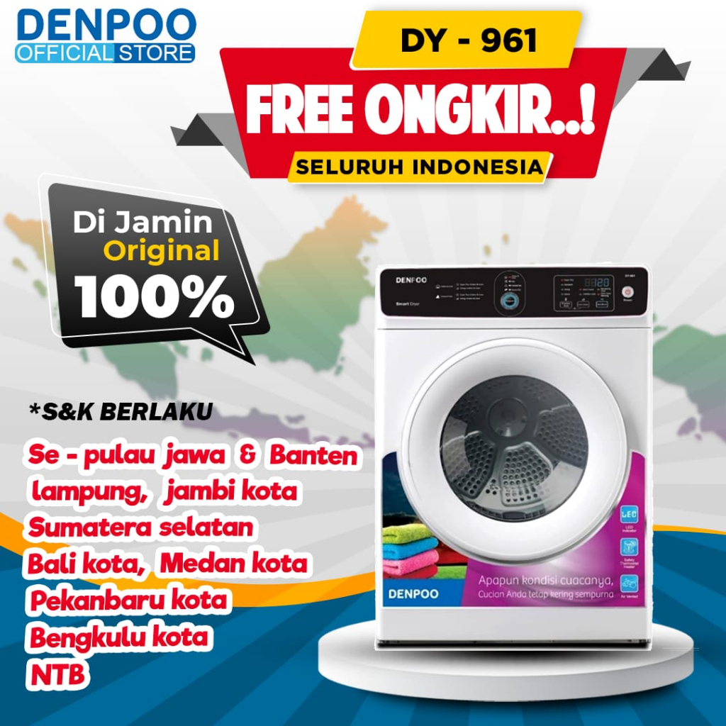 Jual Denpoo Mesin Pengering Pakaian Laundry Mesin Dryer DY 961 | Shopee ...