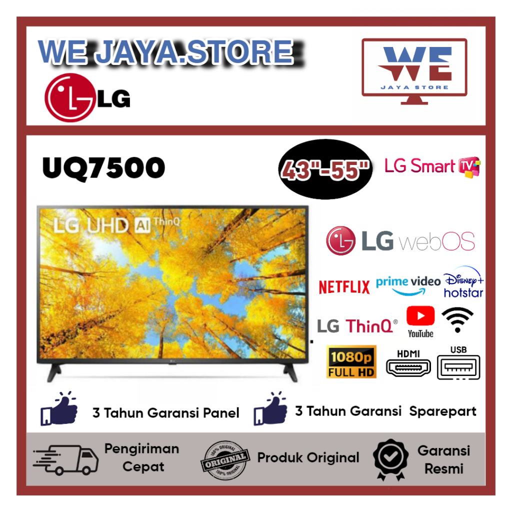 Jual TV LED Smart LG UQ7500/UR7500 LED LG 43 Inch 50 Inch 55 Inch Smart TV UHD 4K LG | Shopee ...