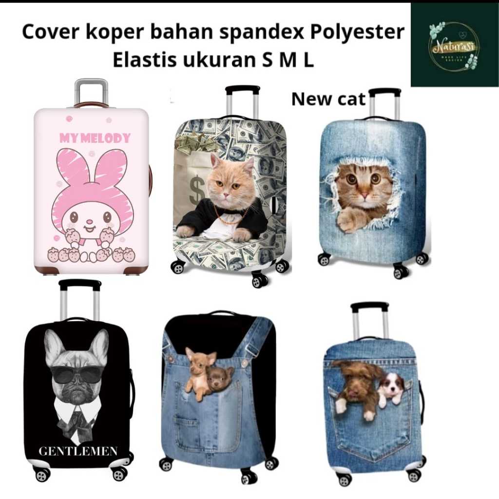 Jual Luggage cover koper motif anjing kucing lucu bahan spandex elastis ...