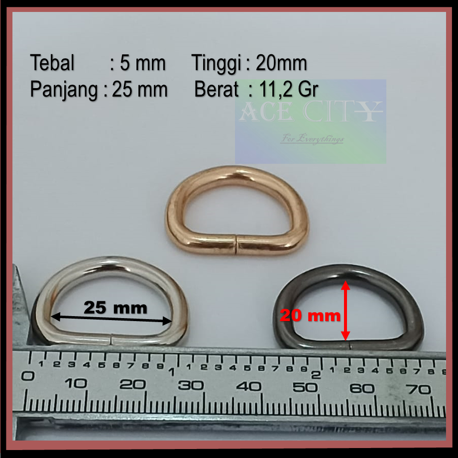 Jual Ring D 25mm Premium Ring Tas TD1005/25X20 | Shopee Indonesia