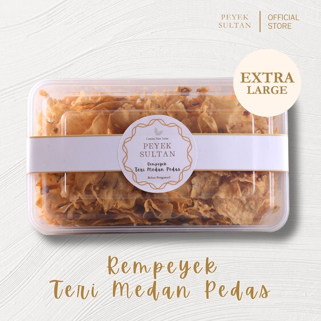 Jual PEYEK SULTAN - Rempeyek Teri Medan Pedas (Box - Large & Extra ...