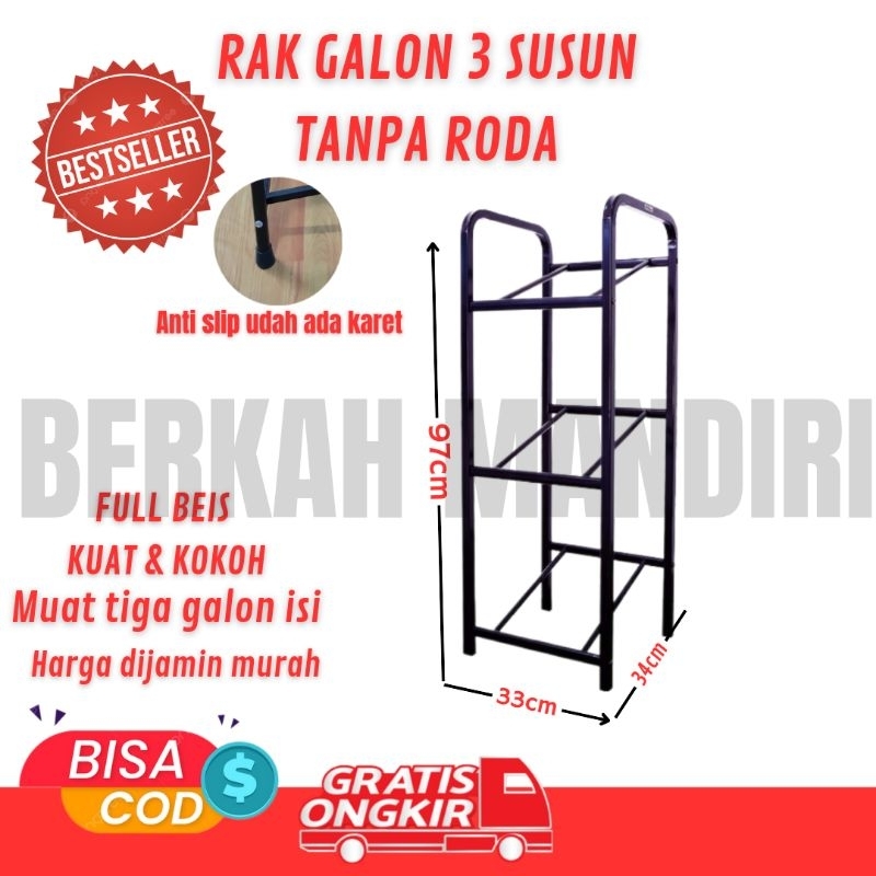 Jual RAK GALON 2 SUSUN & 3 SUSUN / TANPA RODA / BAHAN FULL BESI / KUAT ...