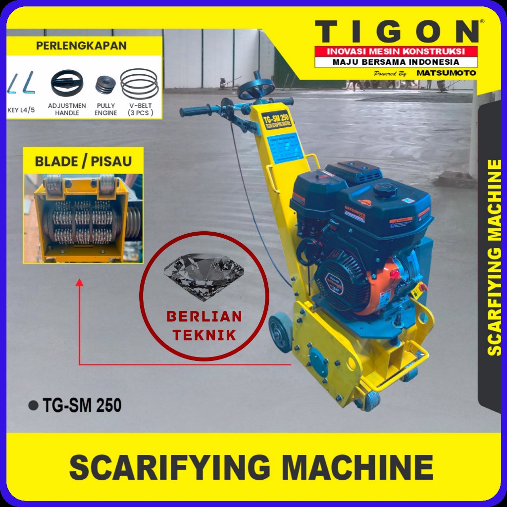 Jual Scarifying Machine Tigon TG-SM 250 + Mesin Bensin 15 HP | Shopee ...