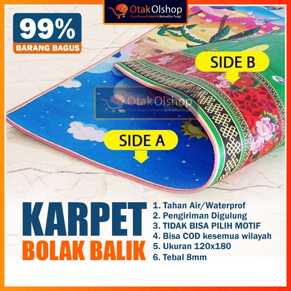 Jual Karpet Bolak Balik 120x180 cm/ Karpet Foam busa Tebal / Tikar ...