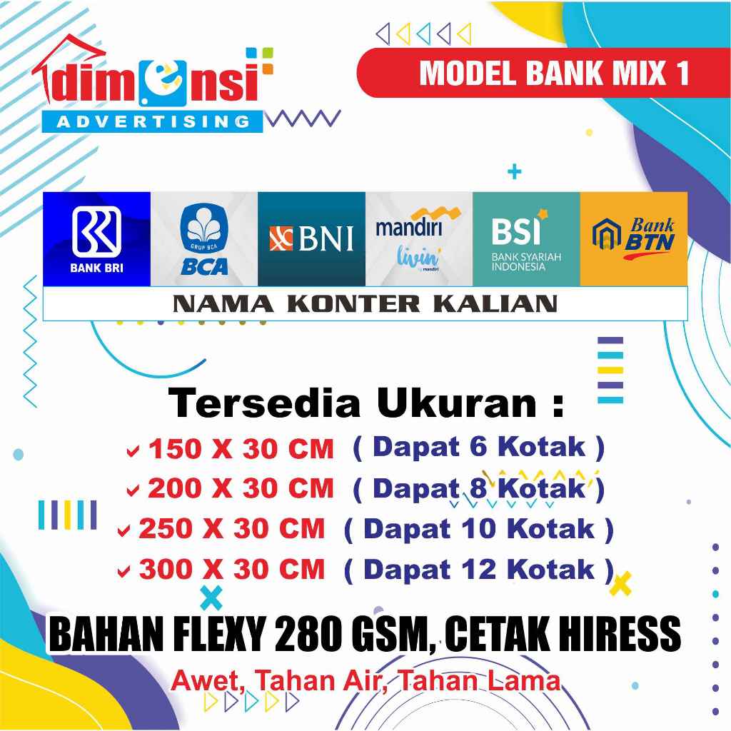 Jual Spanduk Banner Konter Landscape/ Renda Konter / Spanduk Dinding Konter - DIMENSIADV ...