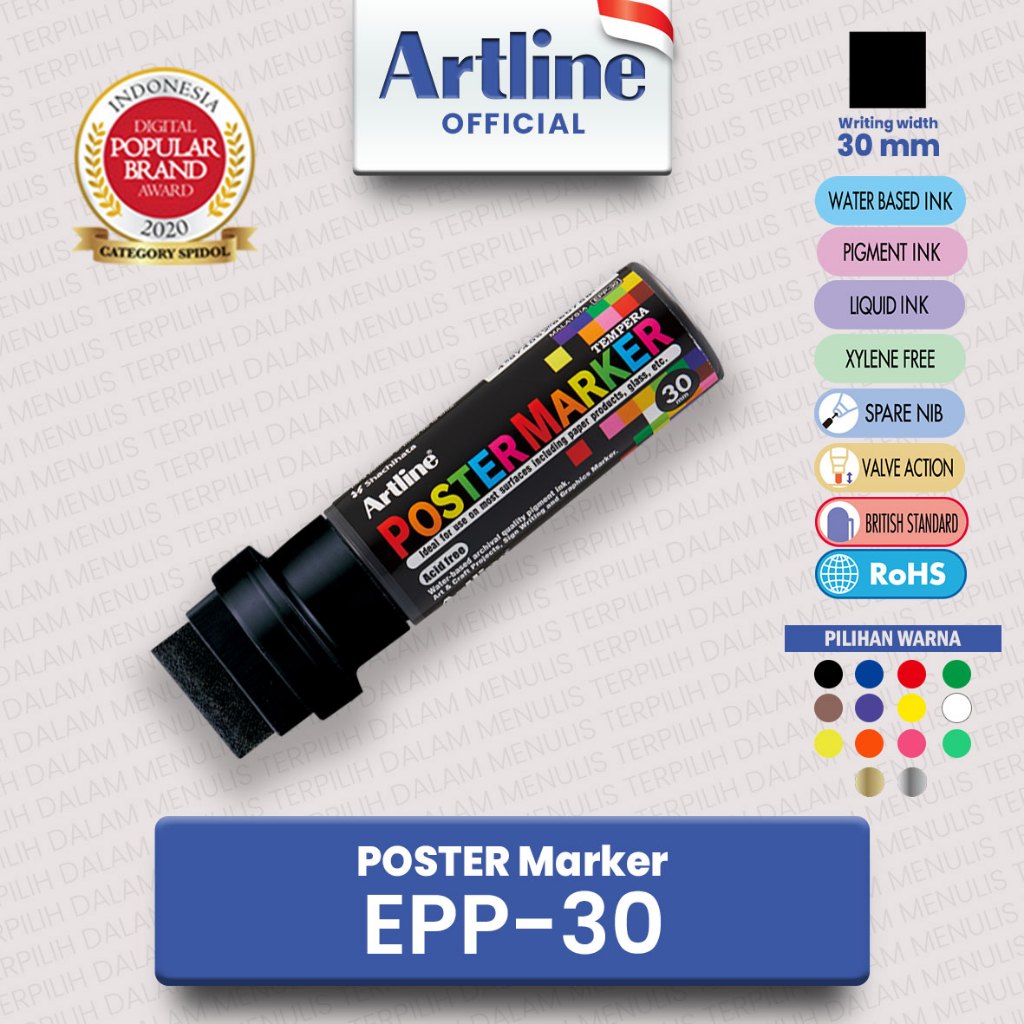 Jual ARTLINE Spidol Poster Marker EPP-30 Gouache | Shopee Indonesia