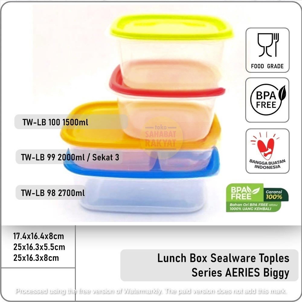 Jual Lunch Box Kotak Makan Sealware Topels Aeries Aries Biggy | Shopee Indonesia