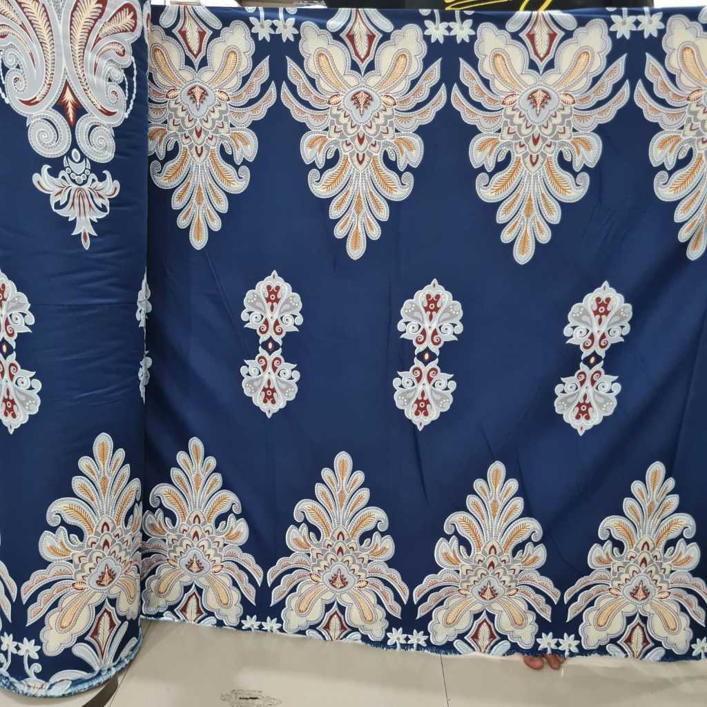 Jual Bahan Kain Meteran Katun MICROTEX Santika Navy (harga 1 meter ...