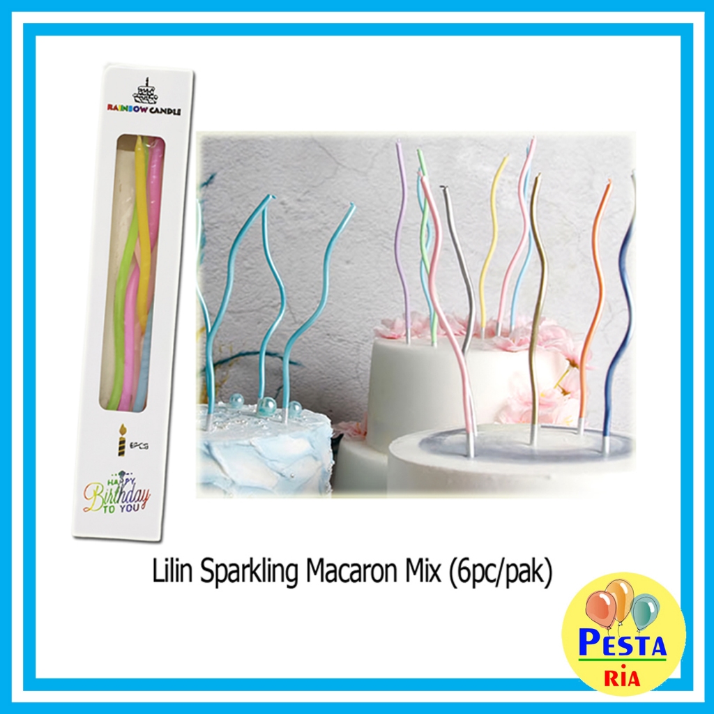 Jual Murah!! Lilin Sparkling Macaron Mix, lilin ultah, lilin ulangtahun, lilin hiasan ultah ...