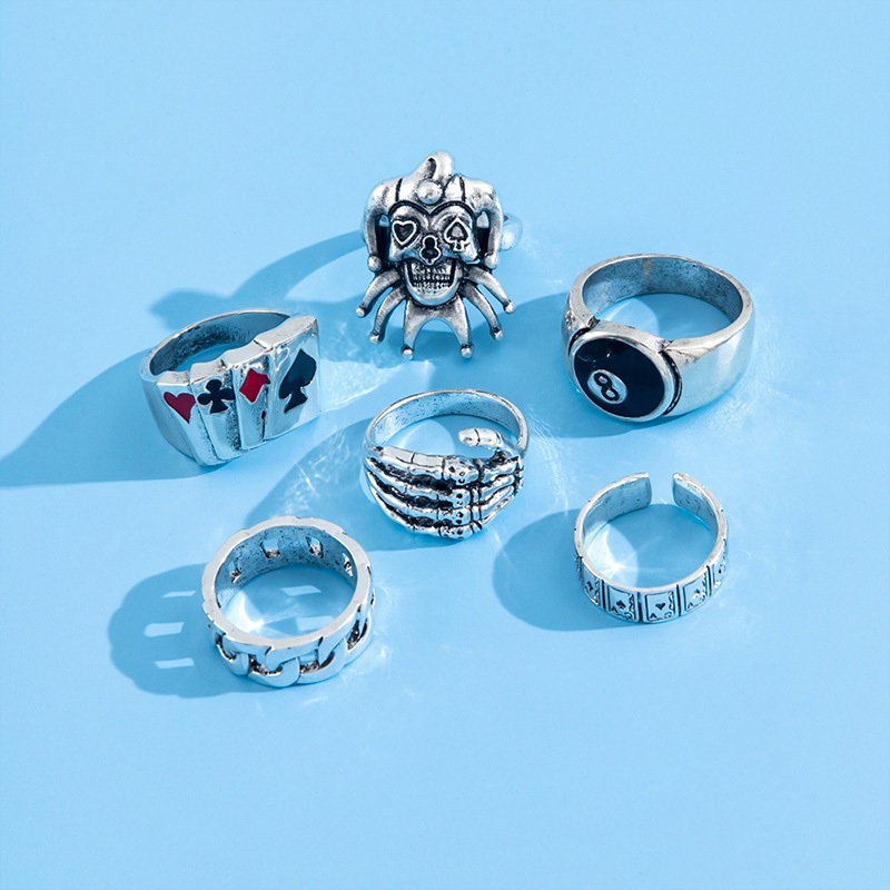 Jual 6pcs/Set Cincin Unisex Punk Knuckle Desain Ukiran Geometri Bahan ...