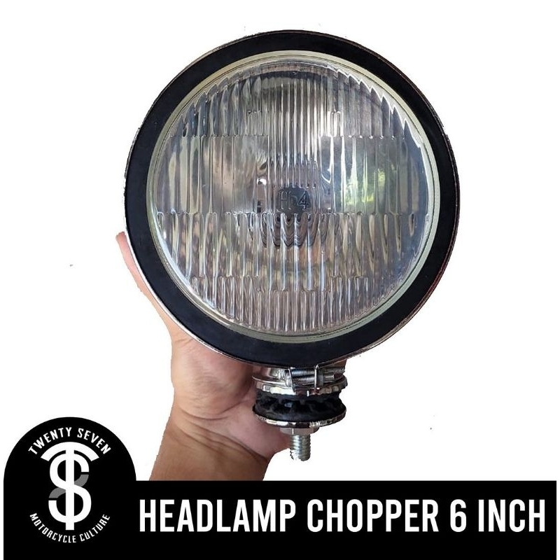 Jual Headlamp Chopper Chrome 6 inch | Shopee Indonesia