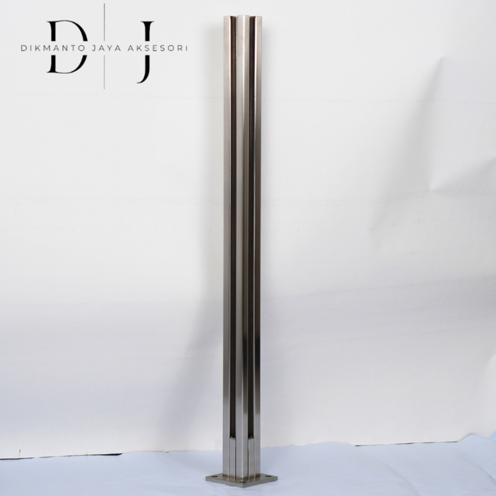 Jual Tiang Railing Kaca Sudut Hollow Stainless Steel 304 Doff Topless ...