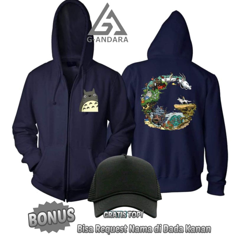 Jual HOODIE ZIPPER ANIME STUDIO GHIBLI TOTORO KEREN DESAIN TERBARU ...