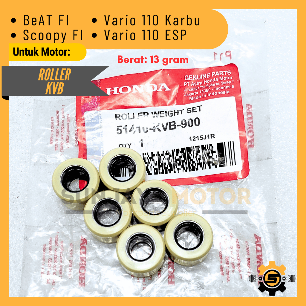 Jual Roller 13 Gram KVB Roler Kualitas Original Honda Beat FI Scoopy FI Vario 110 CW Karbu Vario ...