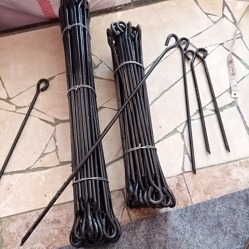 Jual promo pasak tenda 30 cm / patok tenda besi bijian panjang 30 cm ...