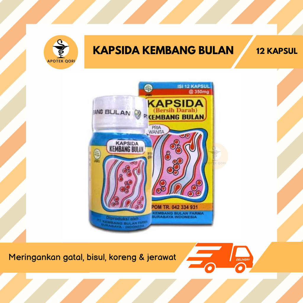 Jual KAPSIDA KEMBANG BULAN BOTOL @ 12 KAPSUL/OBAT GATAL/BISUL/JERAWAT ...
