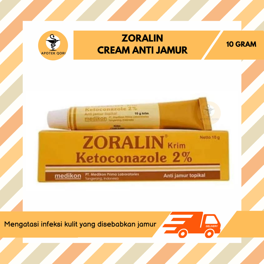 Jual ZORALIN CREAM 10 GRAM/KETOCONAZOLE/SALEP JAMUR/KUTU AIR/PANU/KADAS ...