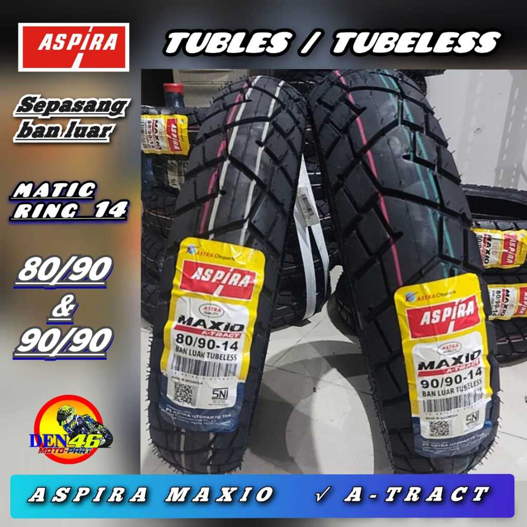 Jual SEPASANG [ 2 PCS ] - BAN LUAR MOTOR MATIC DUAL PURPOSE [ ORIGINAL ASPIRA ] MAXIO A-TRACT 80 ...