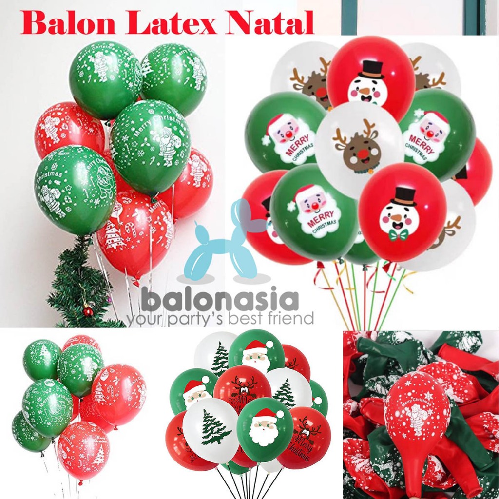 Jual Balonasia 30pcs Balon Latex Natal / Dekorasi Natal | Shopee Indonesia